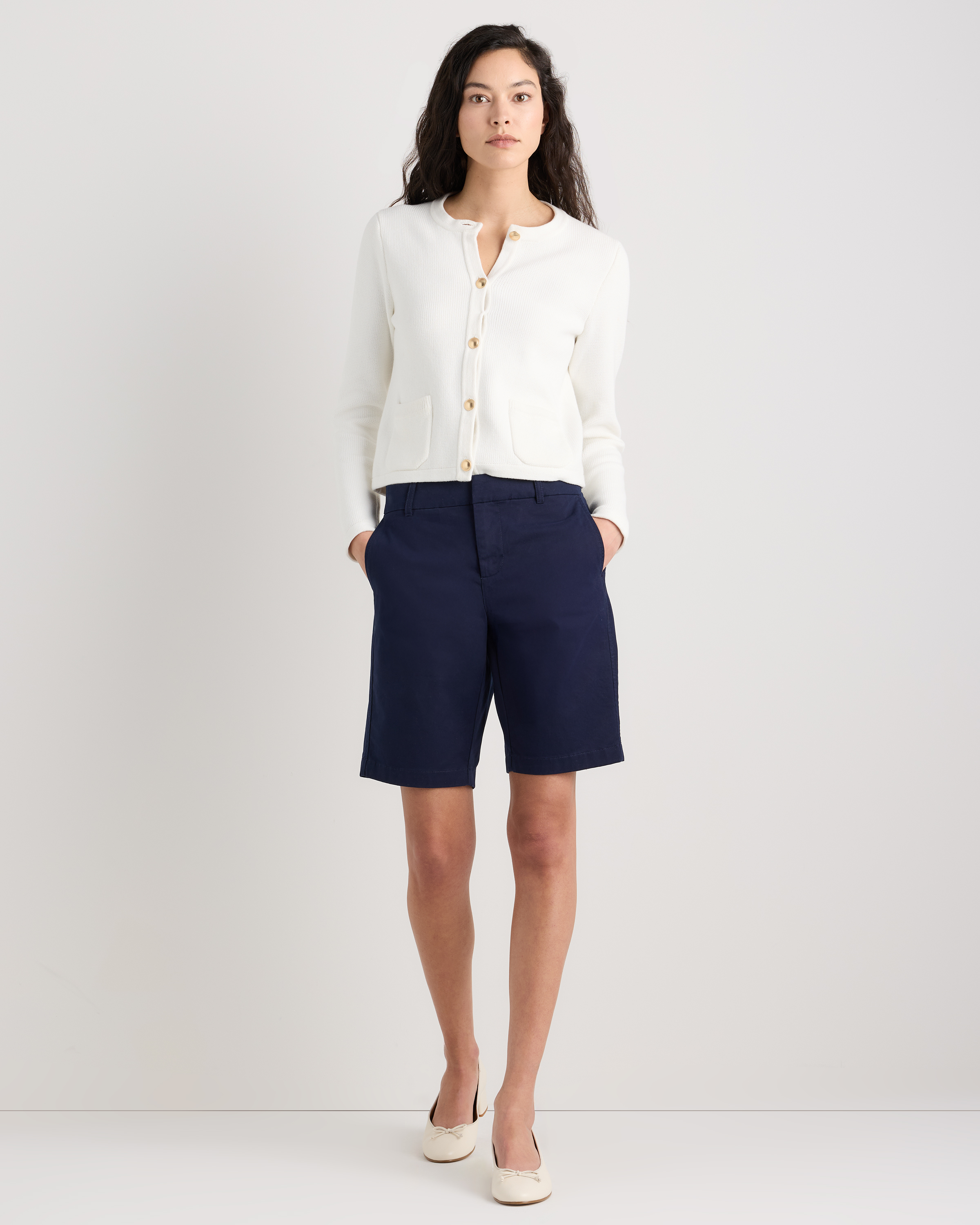 QUINCE Quince Organic Stretch Cotton Chino Bermuda Shorts